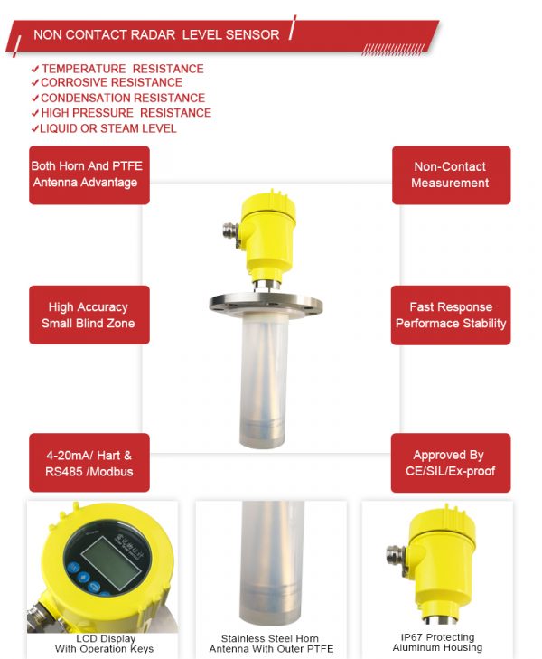 Radar tank level indicator, tank level indicator, 26G radar level meter