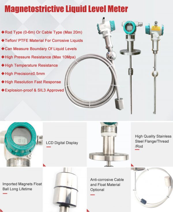 oil-water interface meter, magnetostrictive level sensor ...