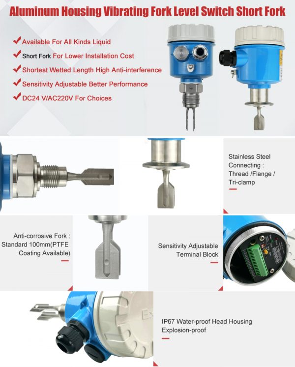 level switch vibration type, tuning fork level switch, vibrating level ...