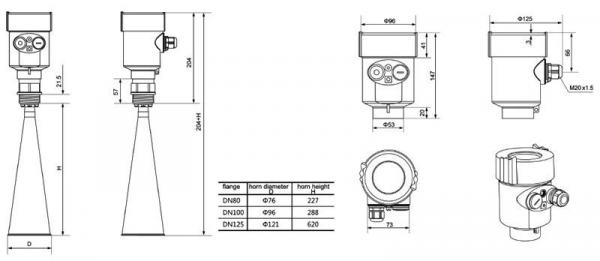 Radar level indicator, 26G radar level meter, 26G radar level transmitter